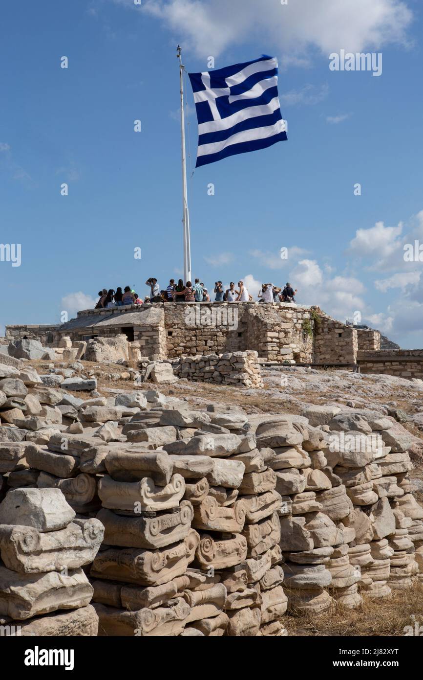 Greek flag parthenon hi-res stock photography and images - Alamy