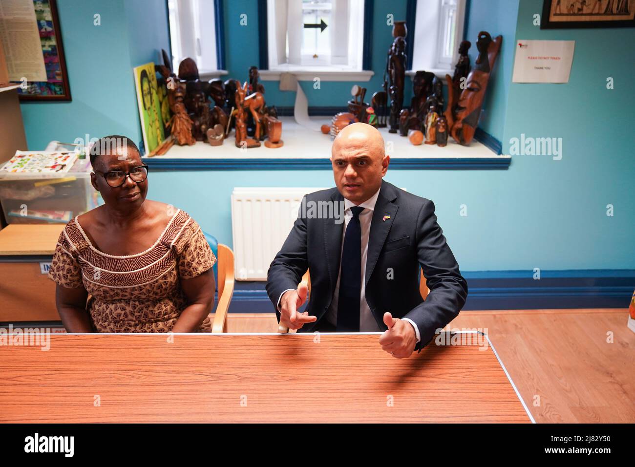 Health Secretary Sajid Javid during a visit to the African Caribbean ...