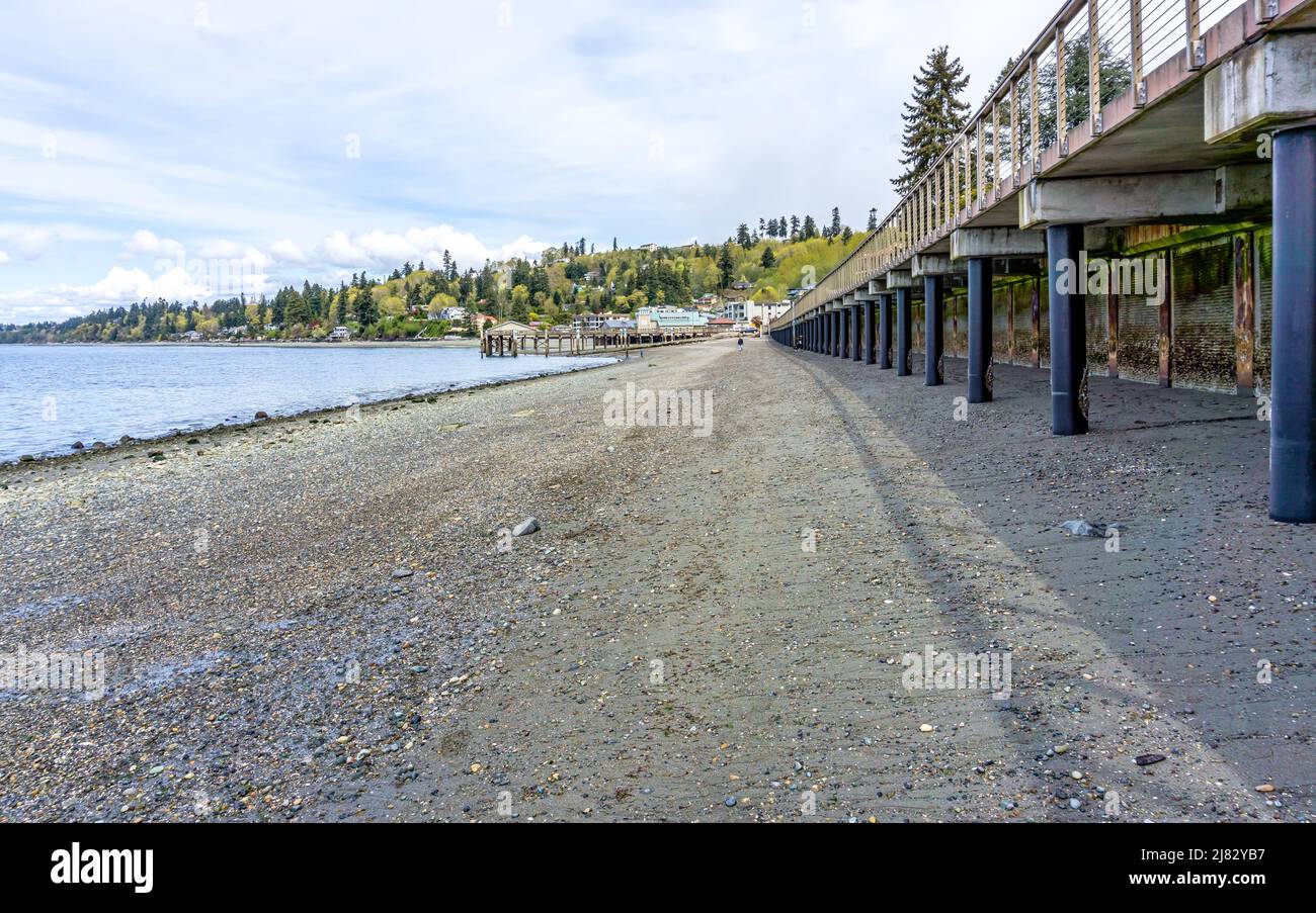 Landscape shot of the shoreline in Redondo Beach, Washington Stock ...