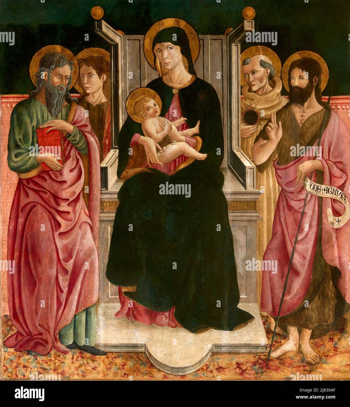 Madonna col Bambino in trono con S. Giovanni Battista e S. Francesco d ...