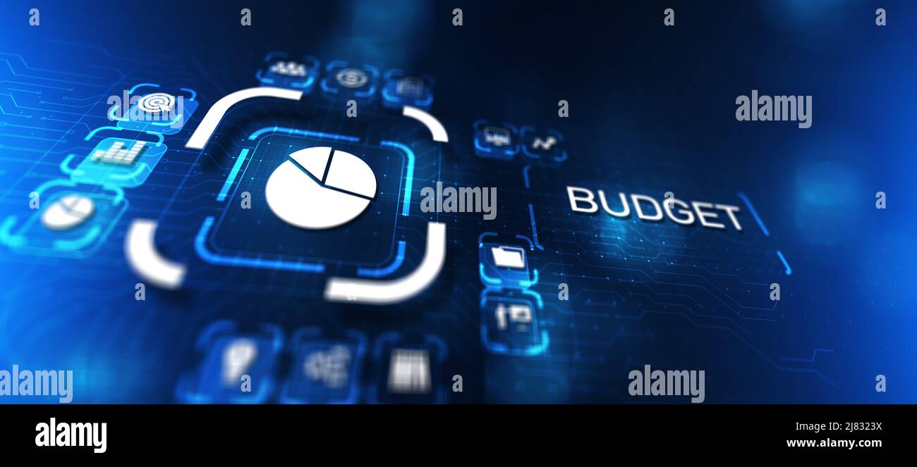 Budget accounting financial technology concept on virtual screen Stock ...