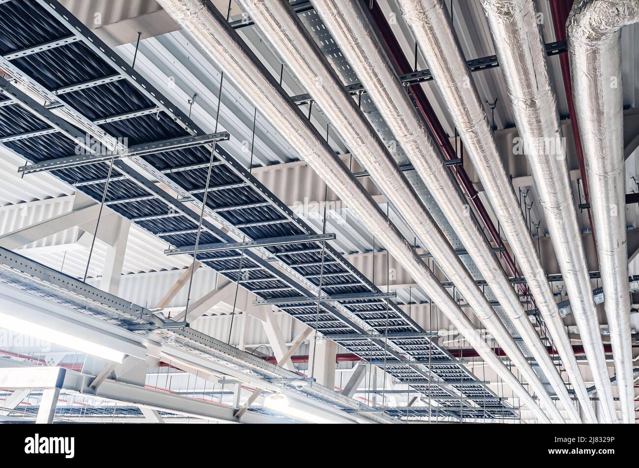pipeline in heat-insulating covering at production plant Stock Photo ...