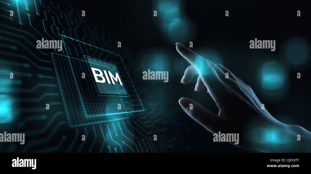 BIM Building Information Modeling Technology concept on virtual screen ...