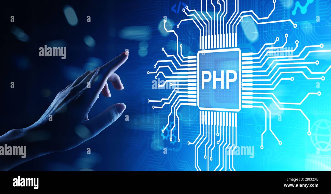 PHP Web development and coding internet and technology concept on ...