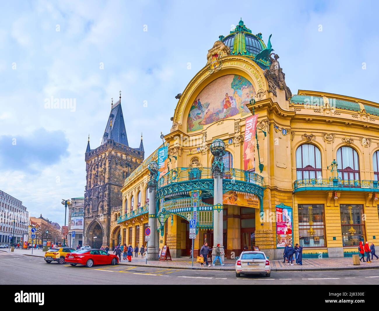 PRAGUE, CZECH REPUBLIC - MARCH 5, 2022: The Art Nouveau Municipal House ...