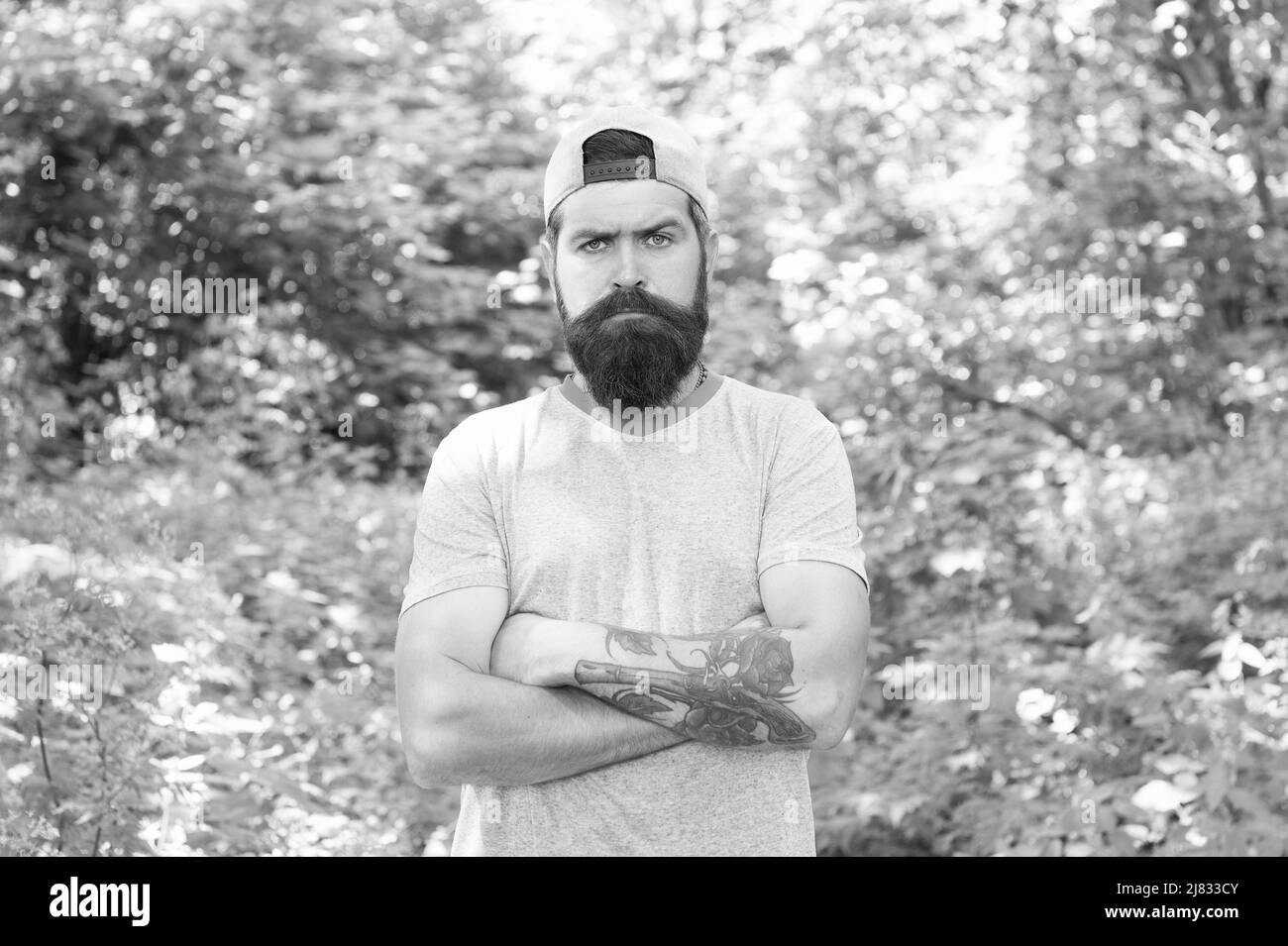 Caucasian hiker man beard Black and White Stock Photos & Images - Alamy