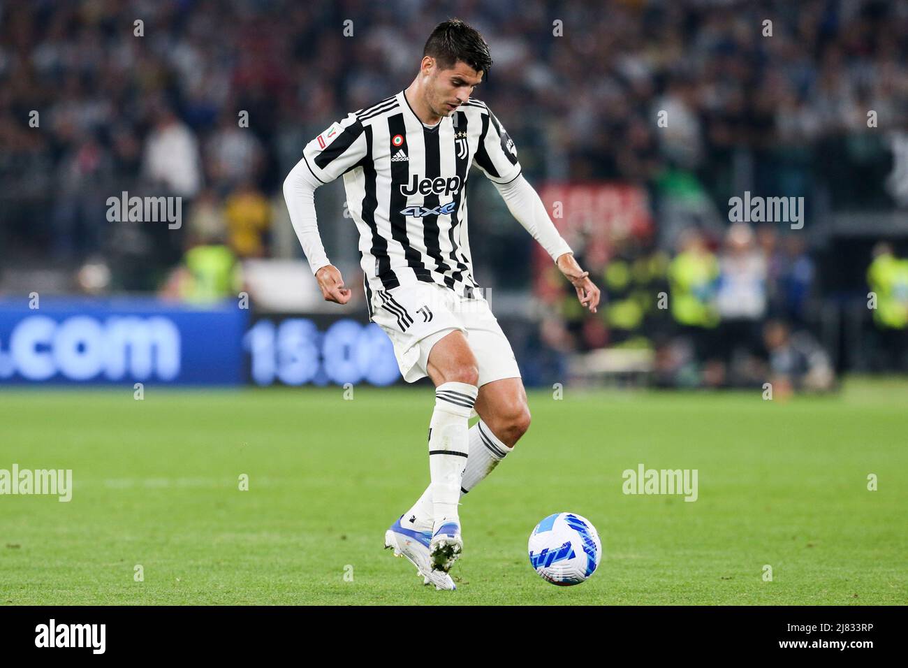 Juventus's Spanish forward Alvaro Morata controls the ball during the ...