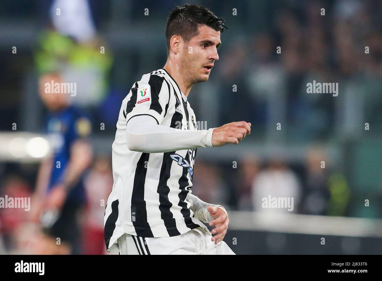 Juventus's Spanish forward Alvaro Morata looks during the Coppa Italia ...