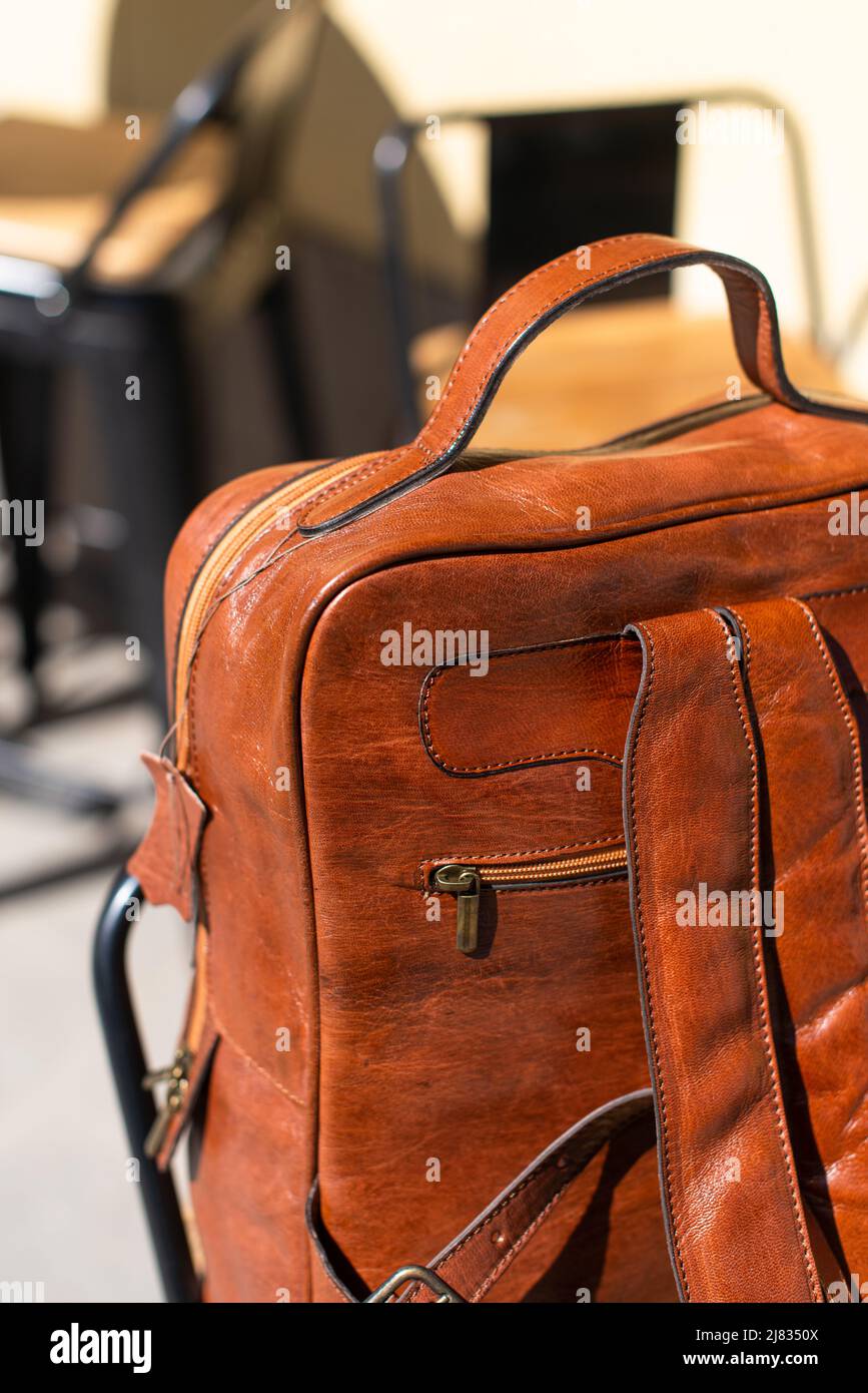 Orange leather shoulder bag hi-res stock photography and images - Alamy