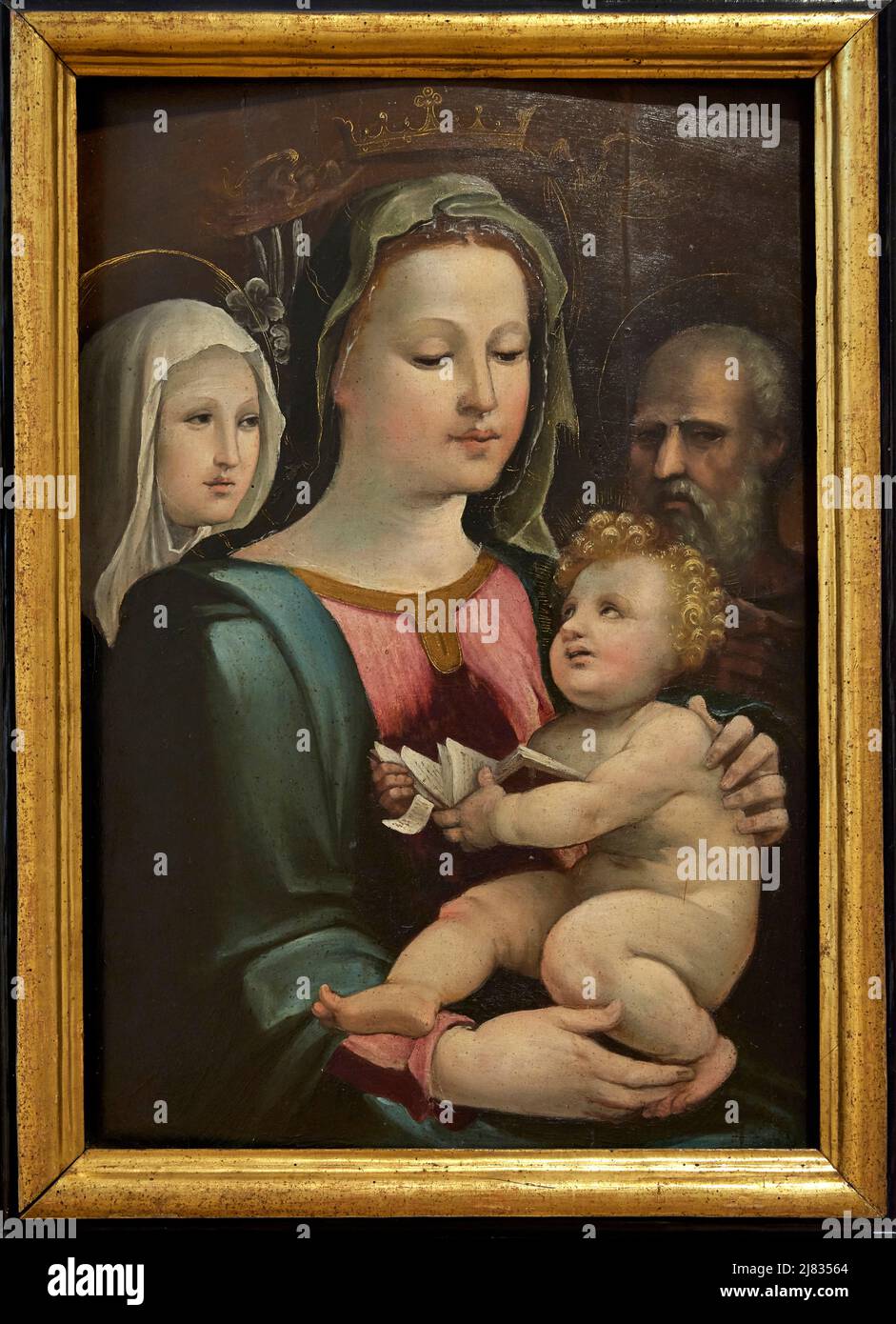 Madonna col Bambino con S.Giuseppe e S. Caterina da Siena - olio su ...