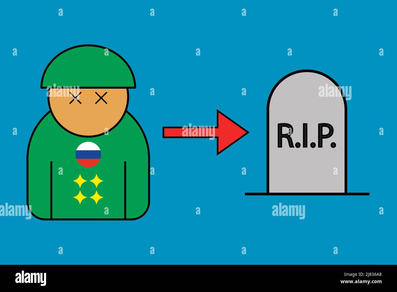 Dead Russian general RIP gravestone vector illustration Stock Vector ...