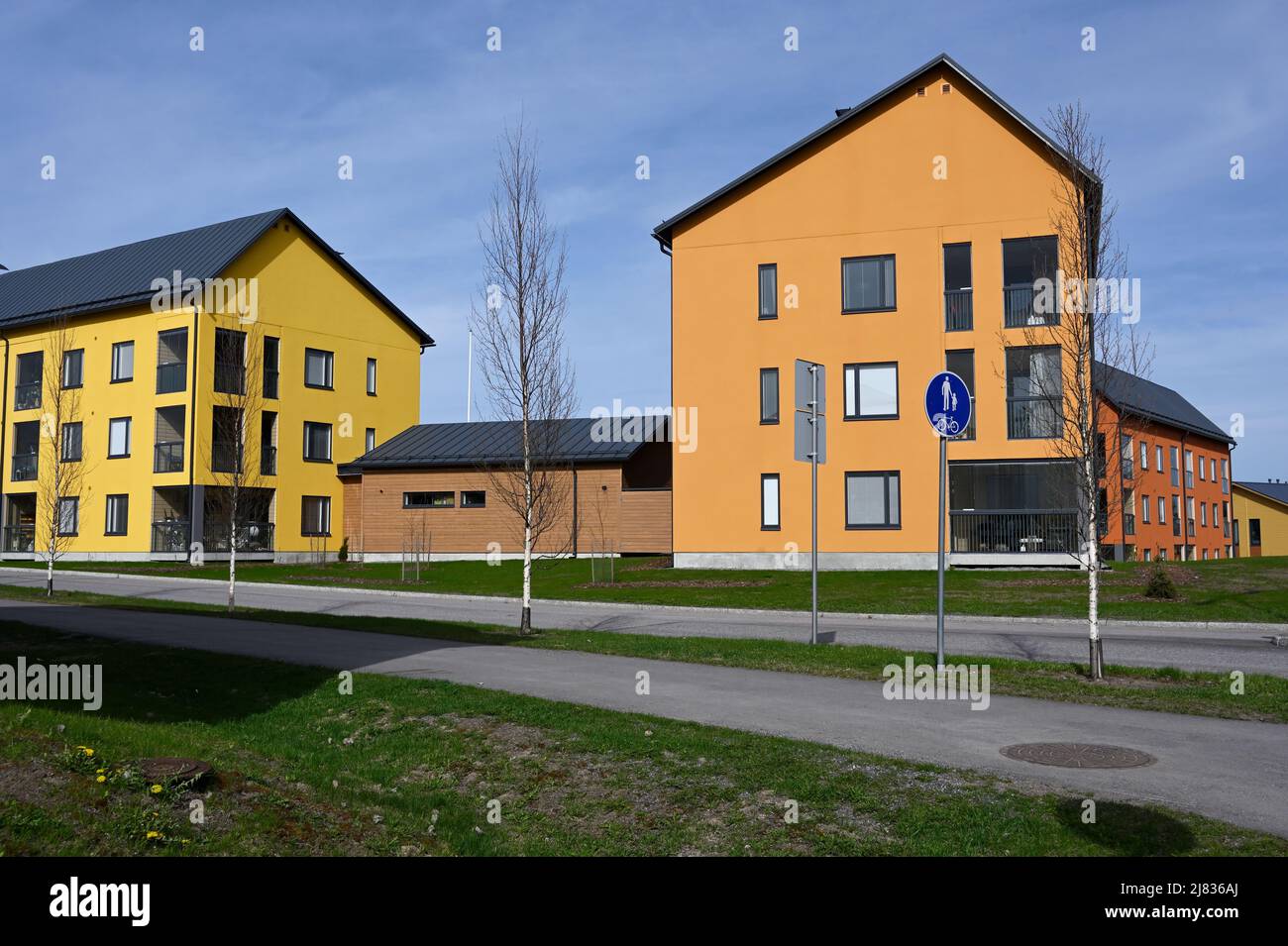 residential area of typical houses in Finland Stock Photo - Alamy