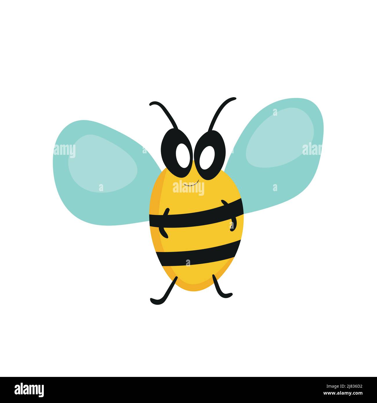 Cartoon bee mascot. A small bees flies. Wasp collection. Vector ...