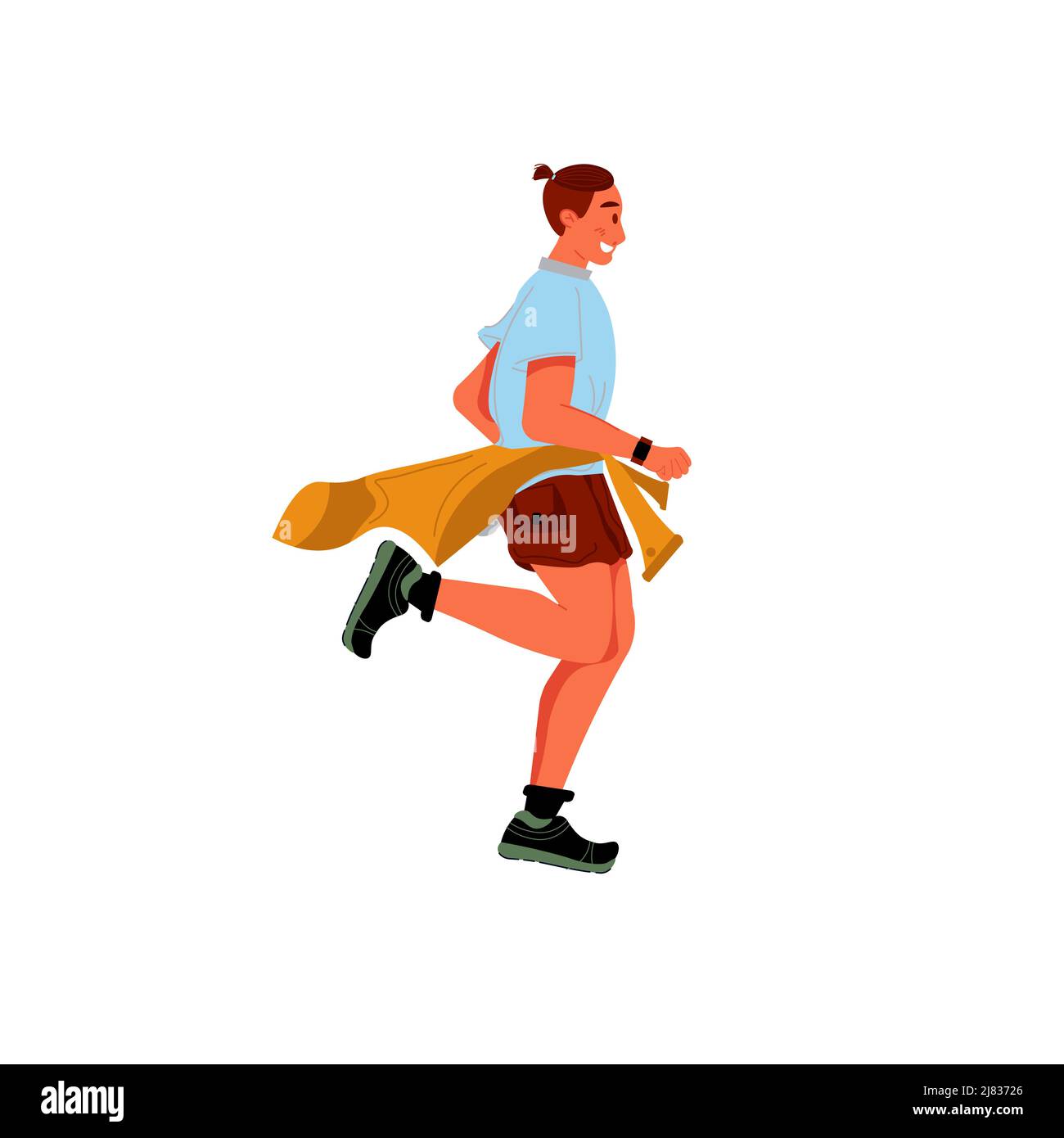 Flat cartoon running man character,sporty healthy lifestyle vector ...