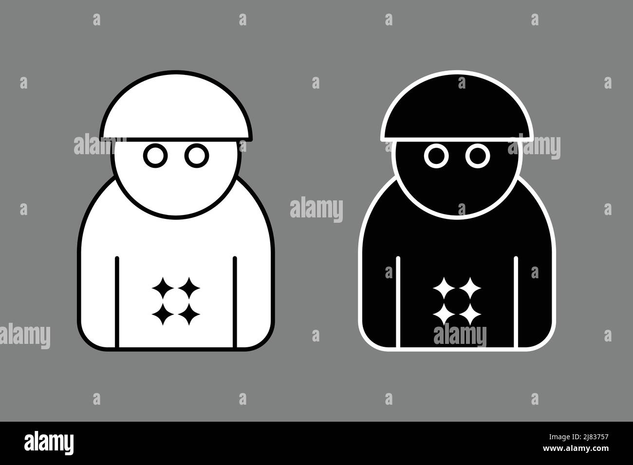 Army general officer black white outline flat design Stock Vector Image ...