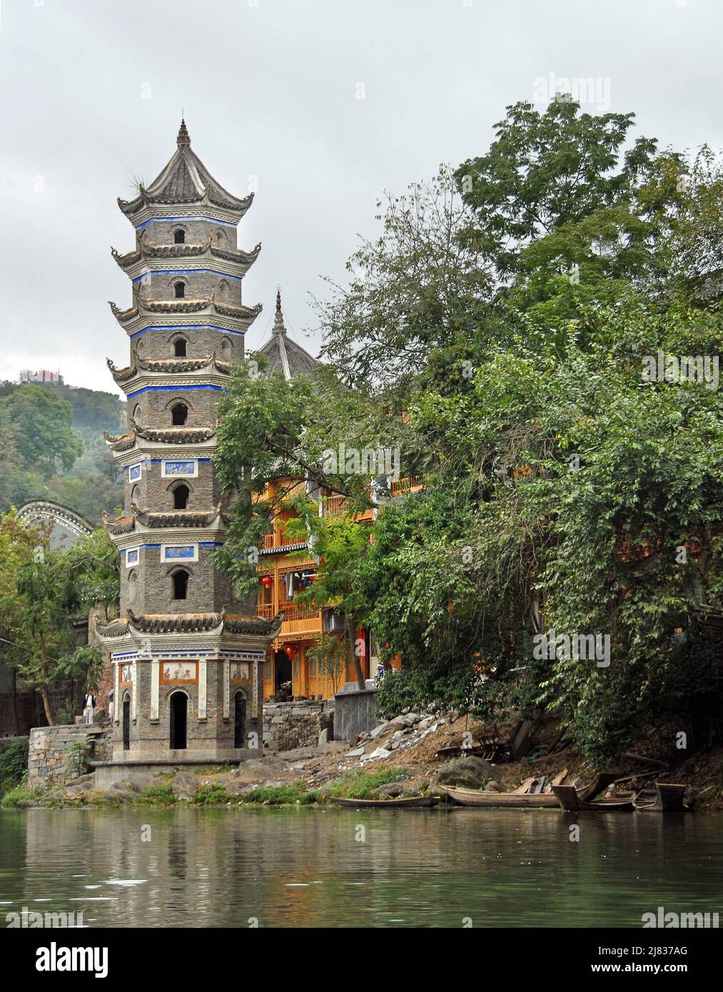 Fenghuang, Hunan Province, China: An old tower in Fenghuang ancient ...