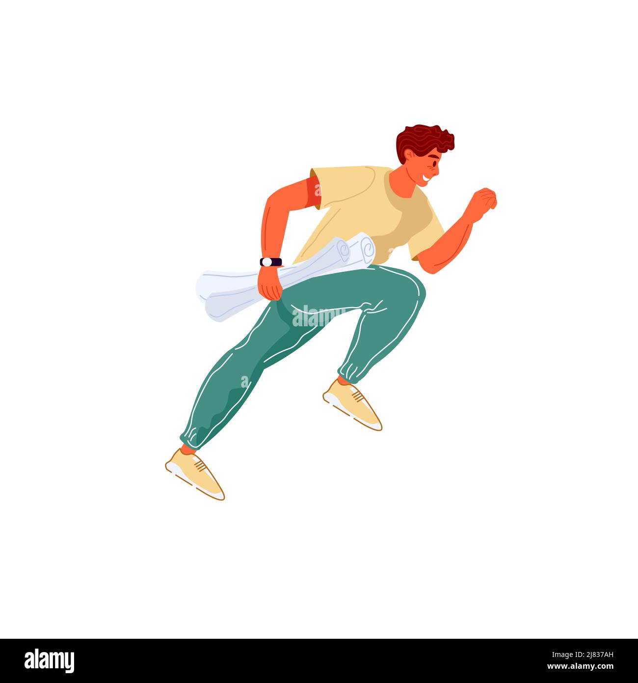 Flat cartoon running man character,sporty healthy lifestyle vector ...