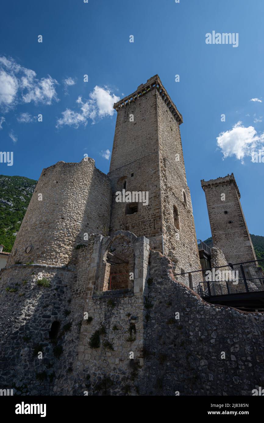 Pacentro, L'Aquila, Abruzzo. Caldora Castle. The castle Caldora or ...