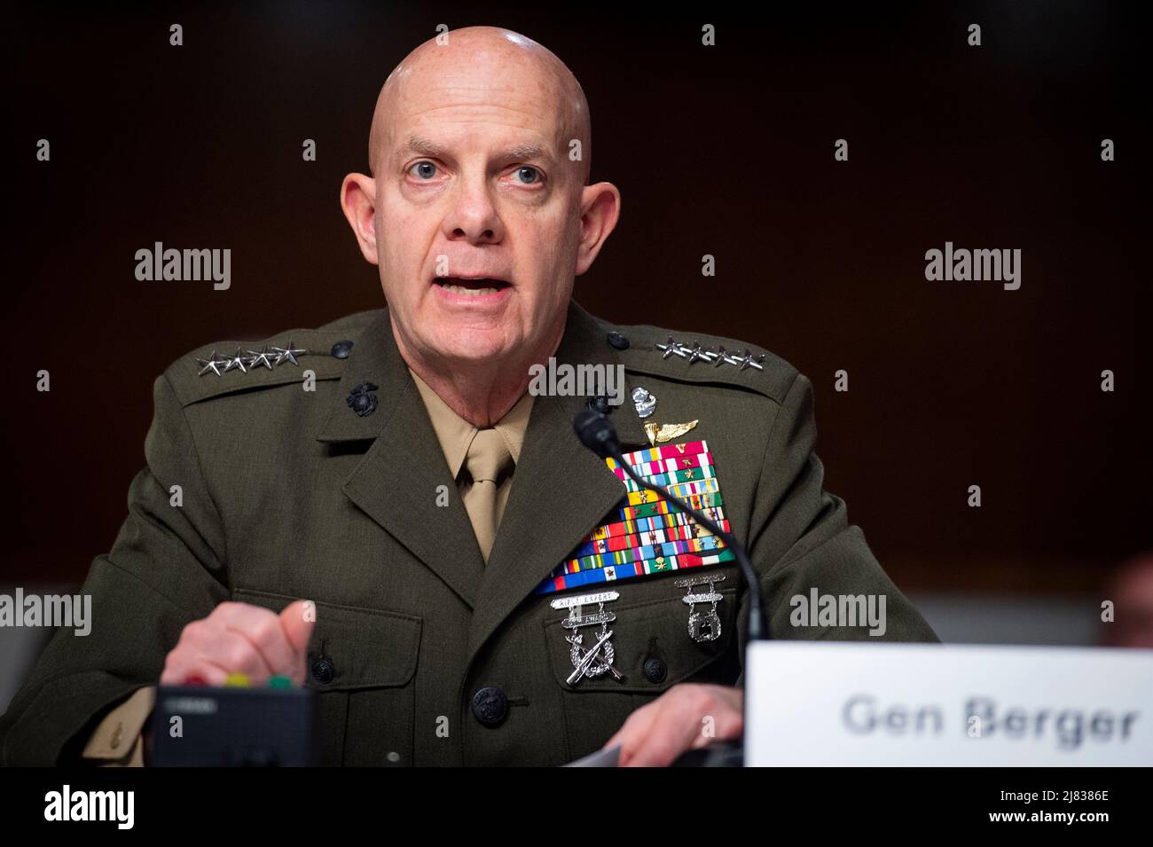 Commandant of the Marine Corps General David Berger offers his opening ...