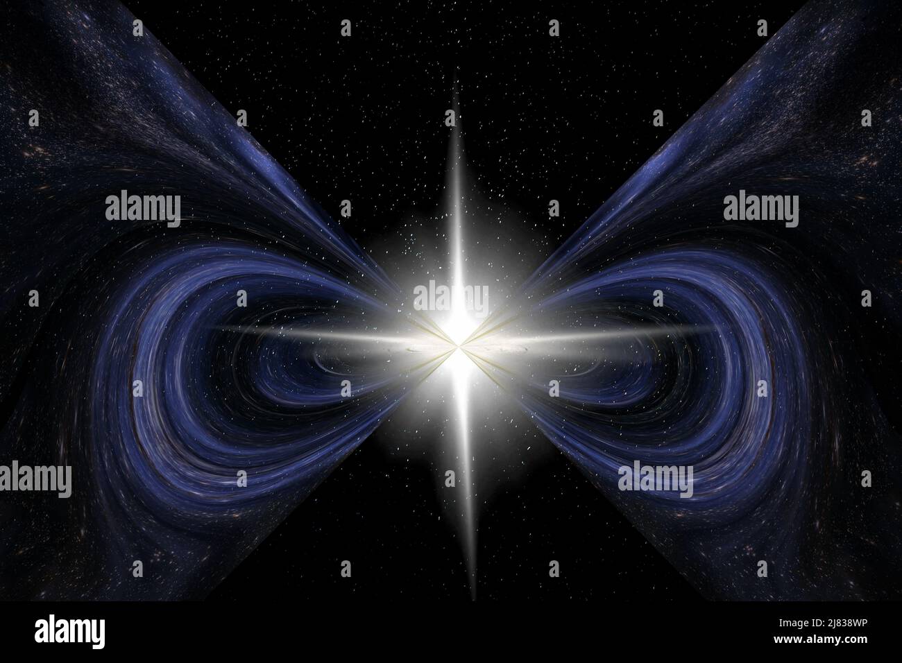 Butterfly like galaxy in starry space Stock Photo - Alamy