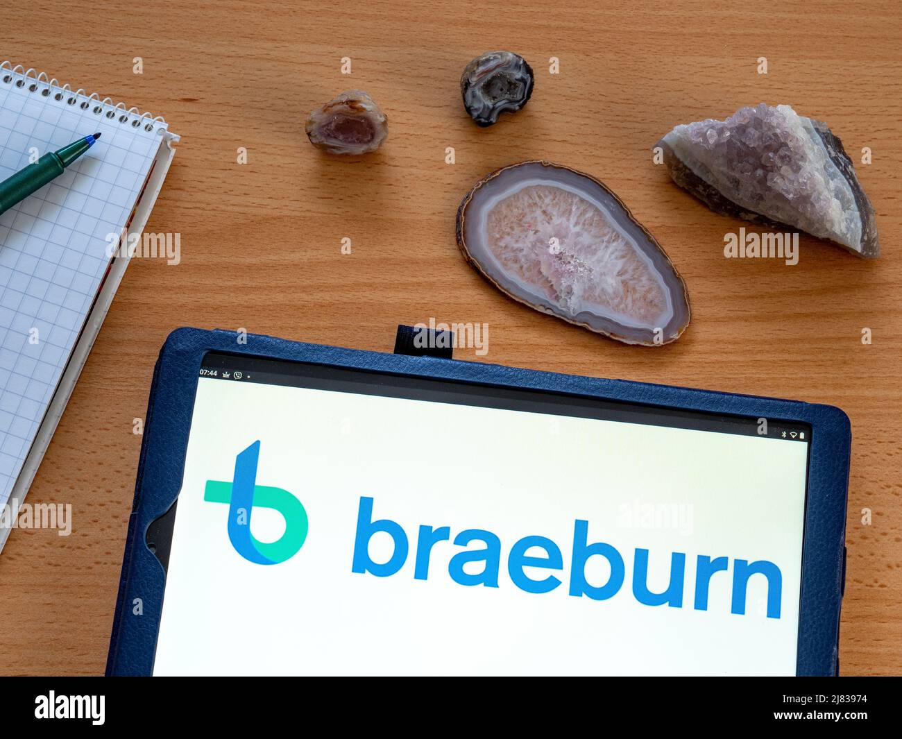In this photo illustration Braeburn Pharmaceuticals, Inc. logo seen ...