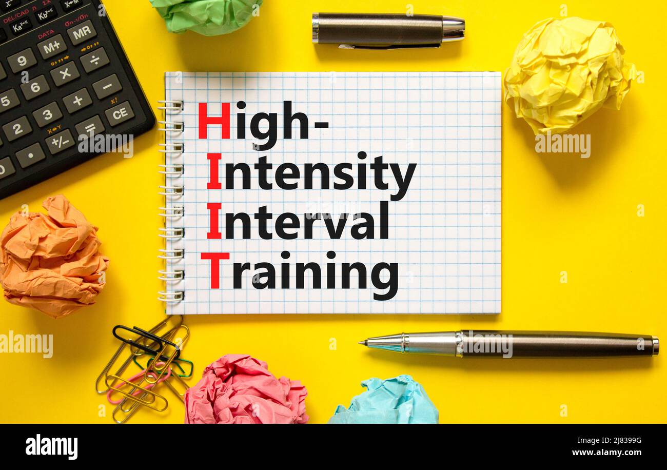 HIIT high-intensity interval training symbol. Concept words HIIT high ...