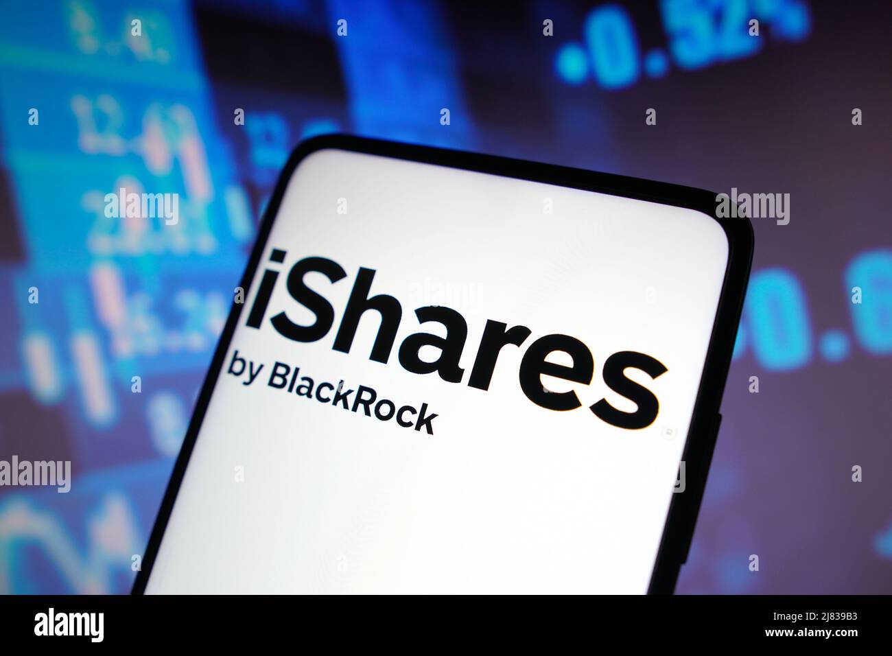 In this photo illustration, the iShares by BlackRock logo seen ...