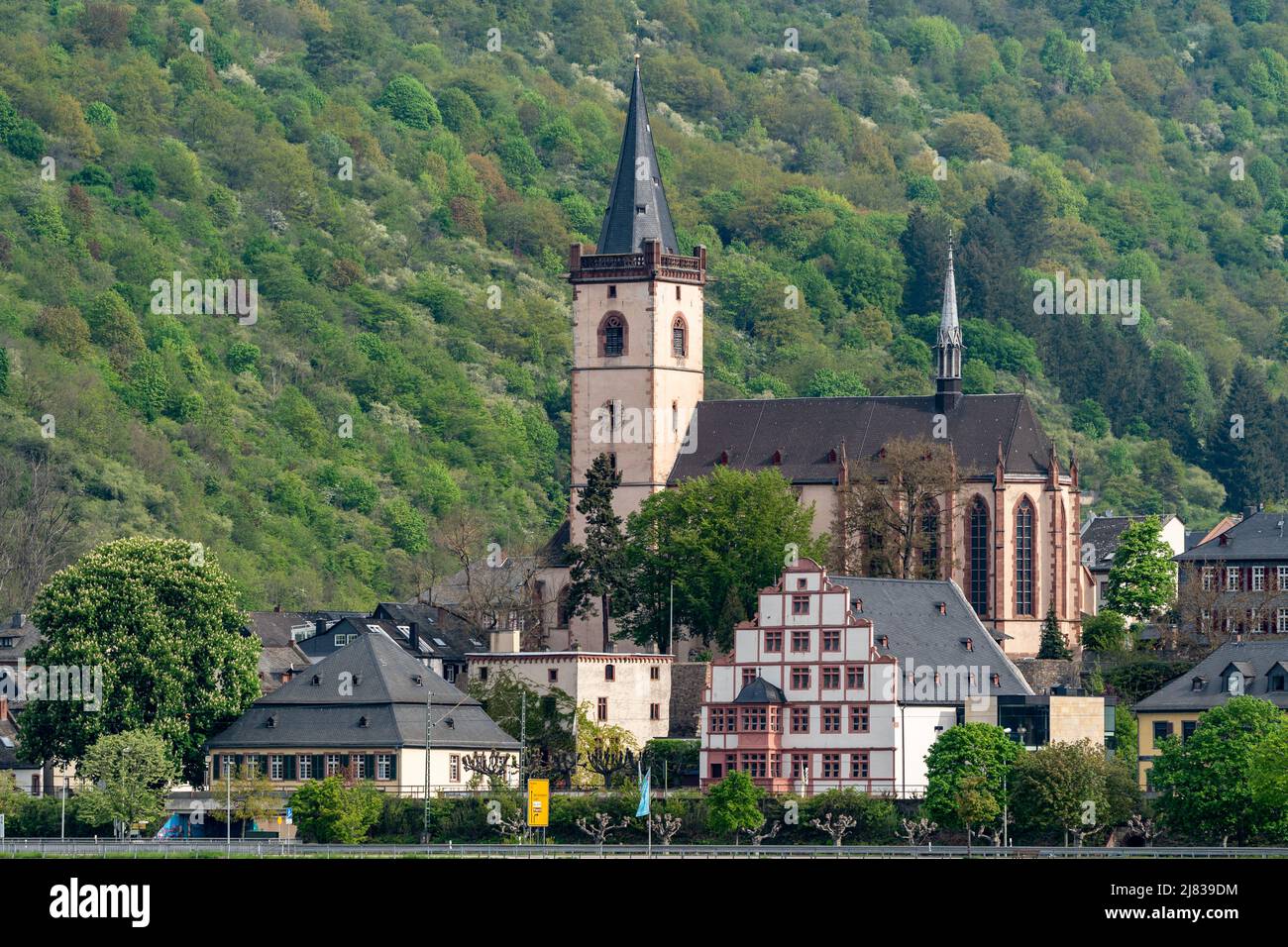 Scenic towns dot the riverbanks of the Middle Rhine in Germany Stock ...