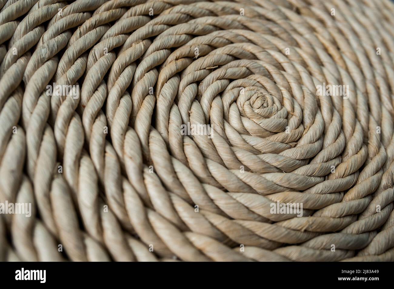 Spiral circle made of rope. backround Stock Photo - Alamy