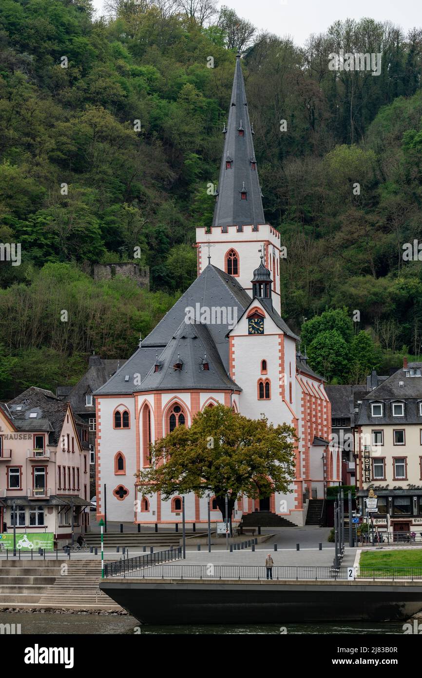 Scenic towns dot the riverbanks of the Middle Rhine in Germany Stock ...