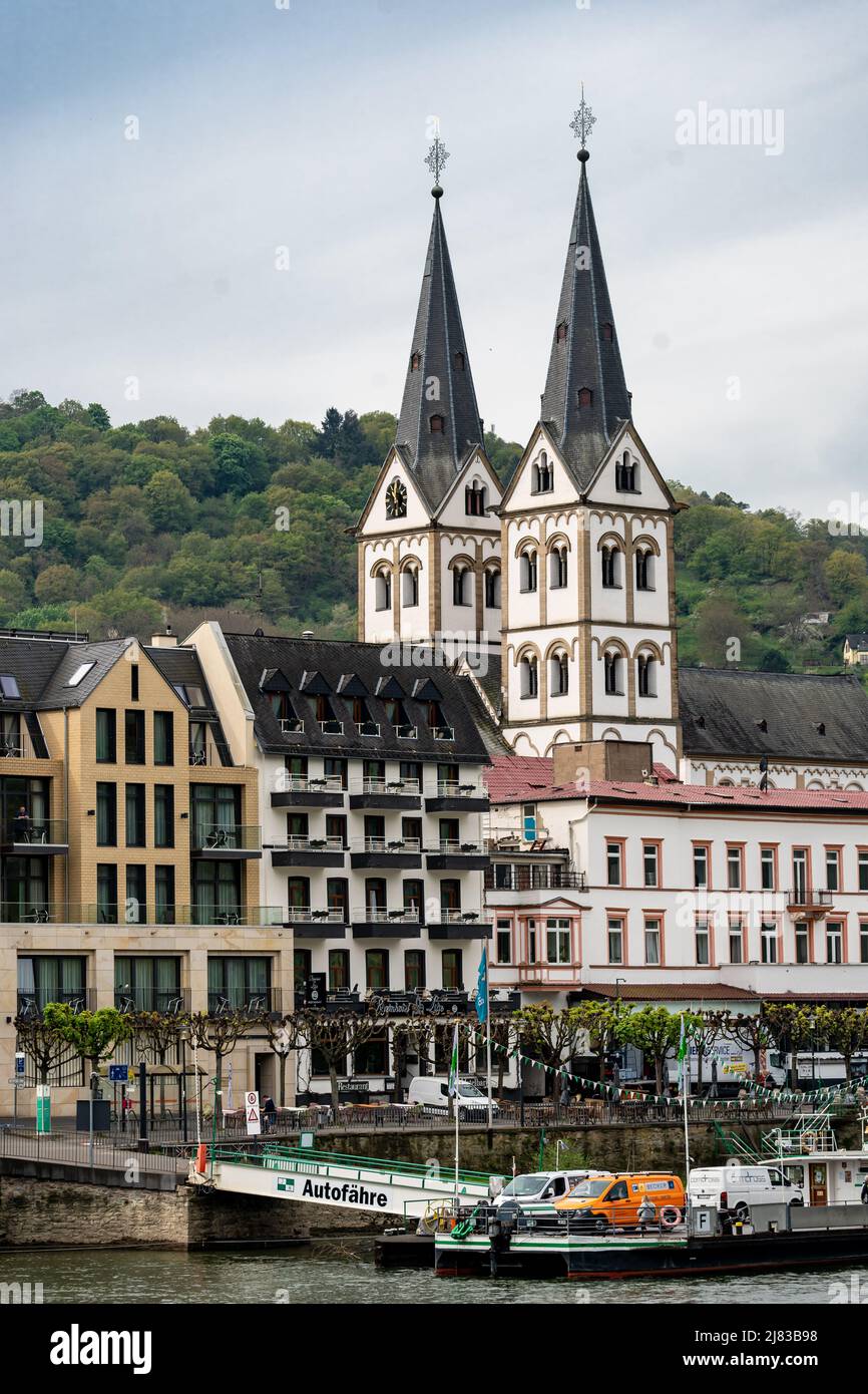 Scenic towns dot the riverbanks of the Middle Rhine in Germany Stock ...