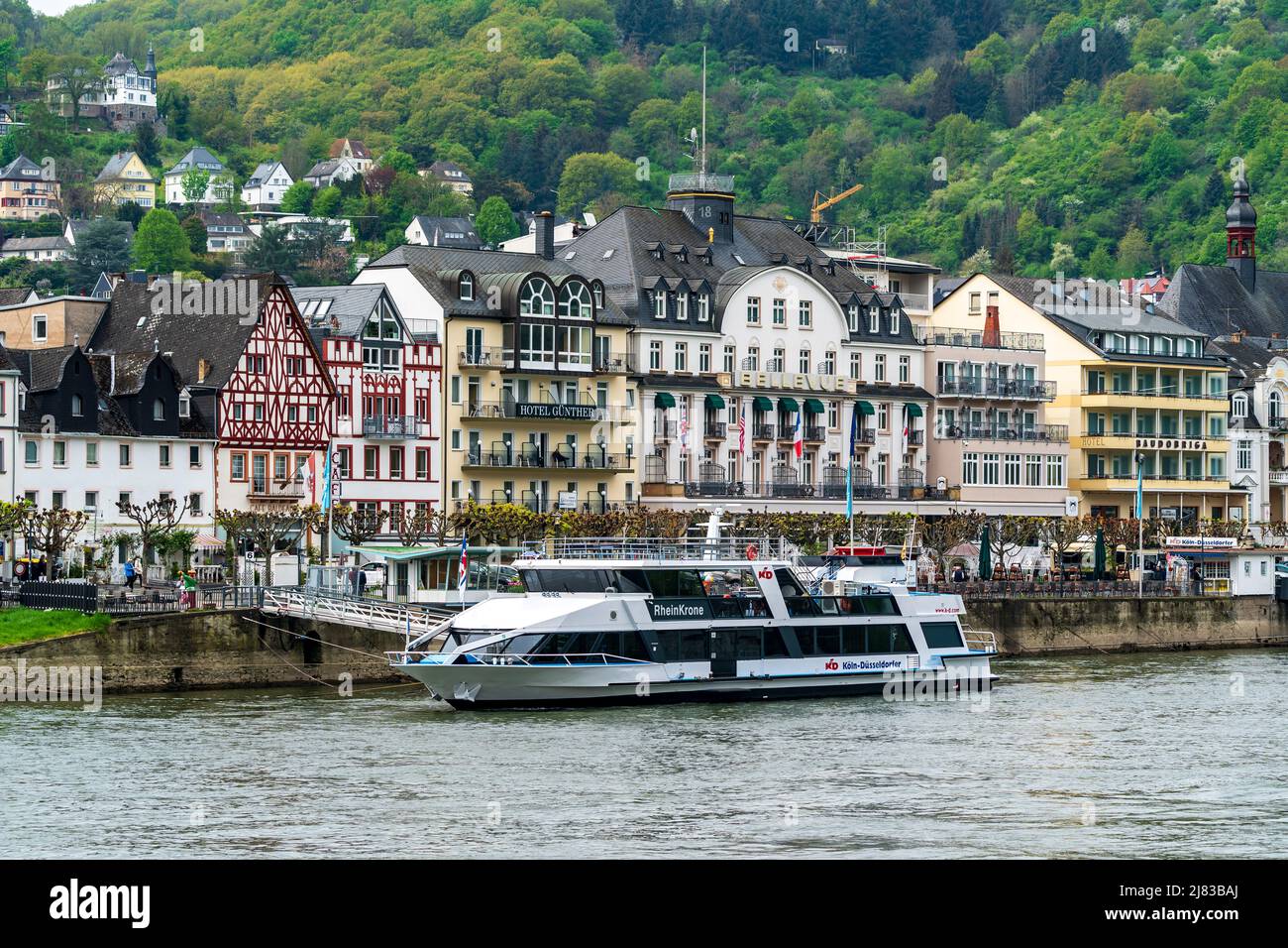 Scenic towns dot the riverbanks of the Middle Rhine in Germany Stock ...