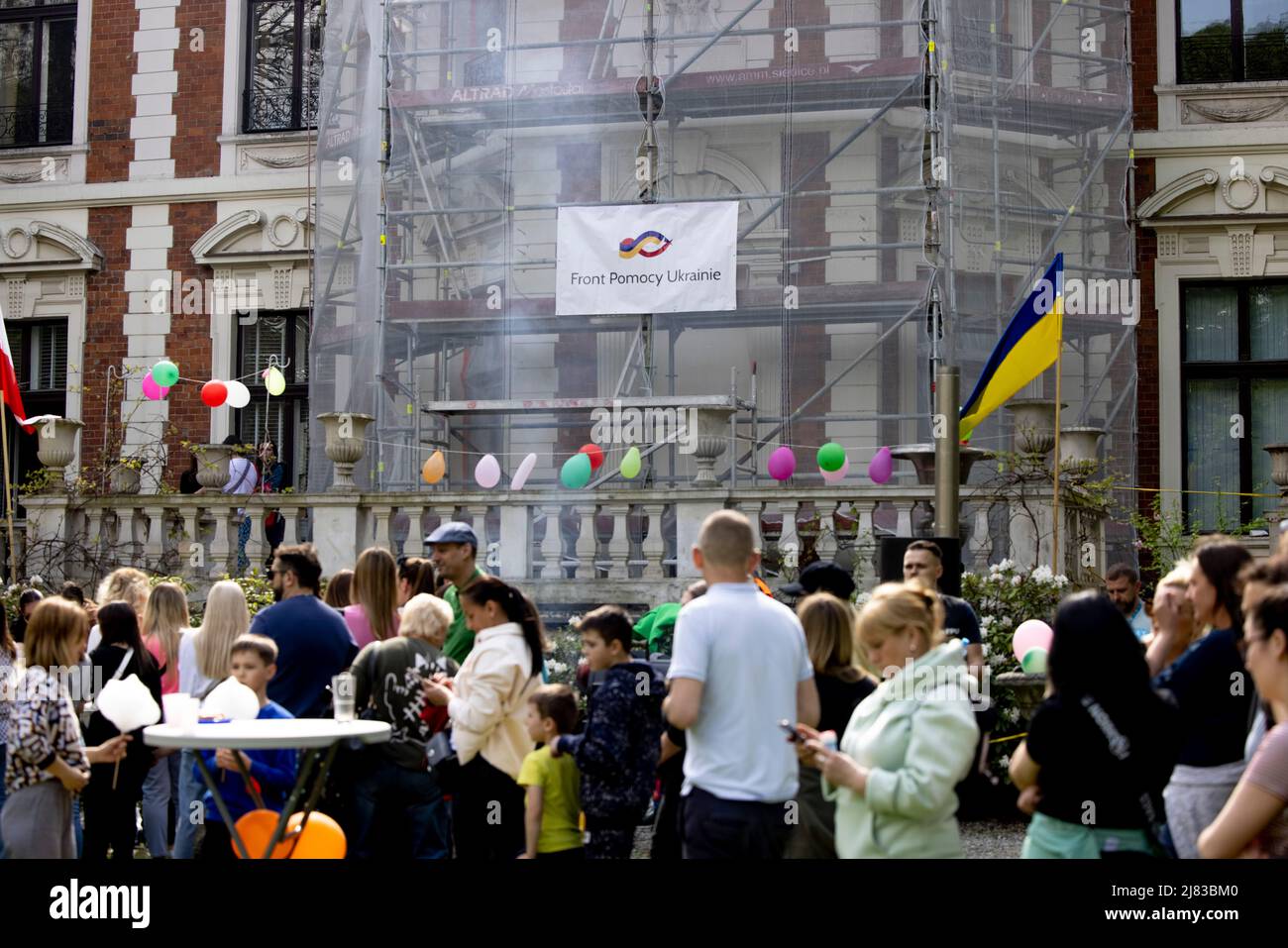 Participants seen enjoying during a party at Palace of Zamoysky. Front ...