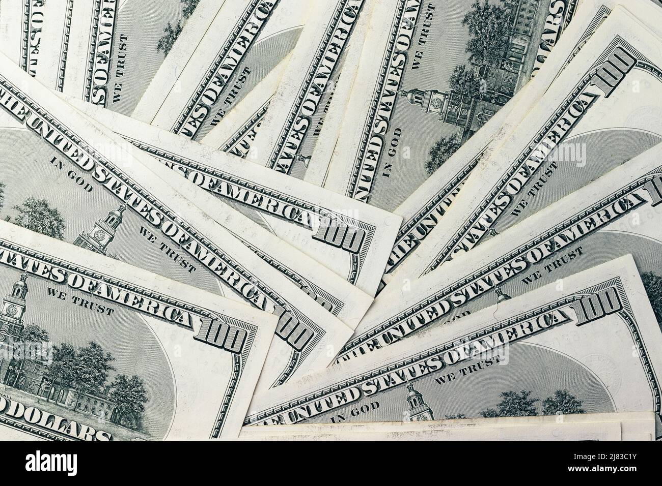 American paper dollar bills background. Hundred dollar banknotes ...