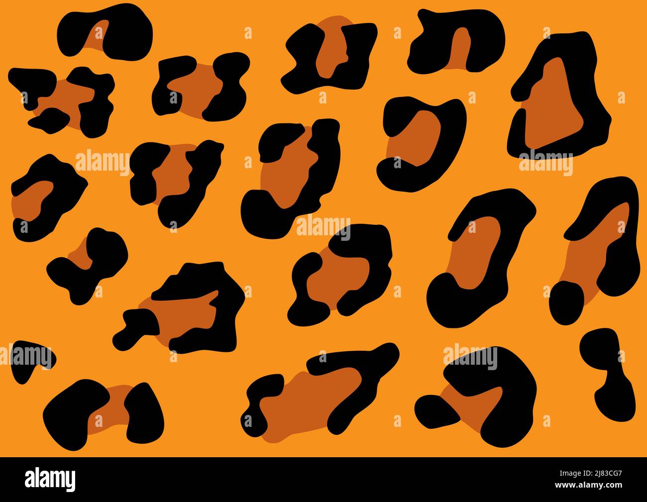 orange and black leopard skin pattern background, vector design Stock ...