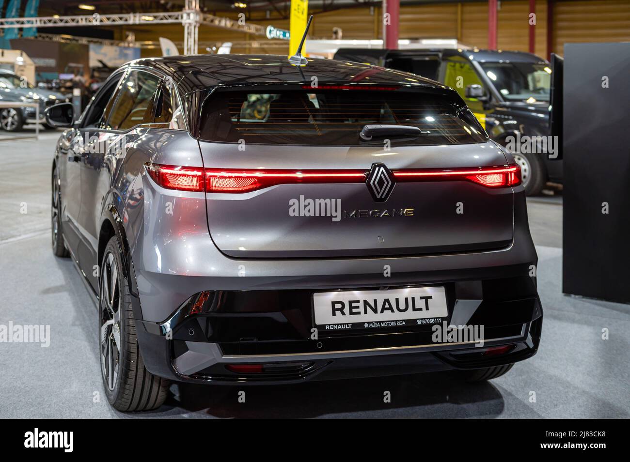 Riga, Latvia, April 29, 2022: New fully electric Renault Megane E-Tech ...