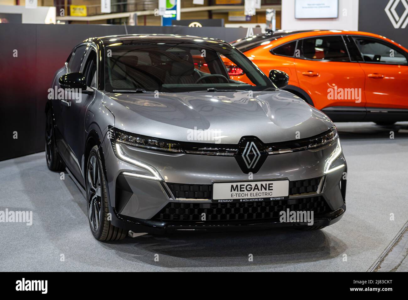 Riga, Latvia, April 29, 2022: New fully electric Renault Megane E-Tech ...