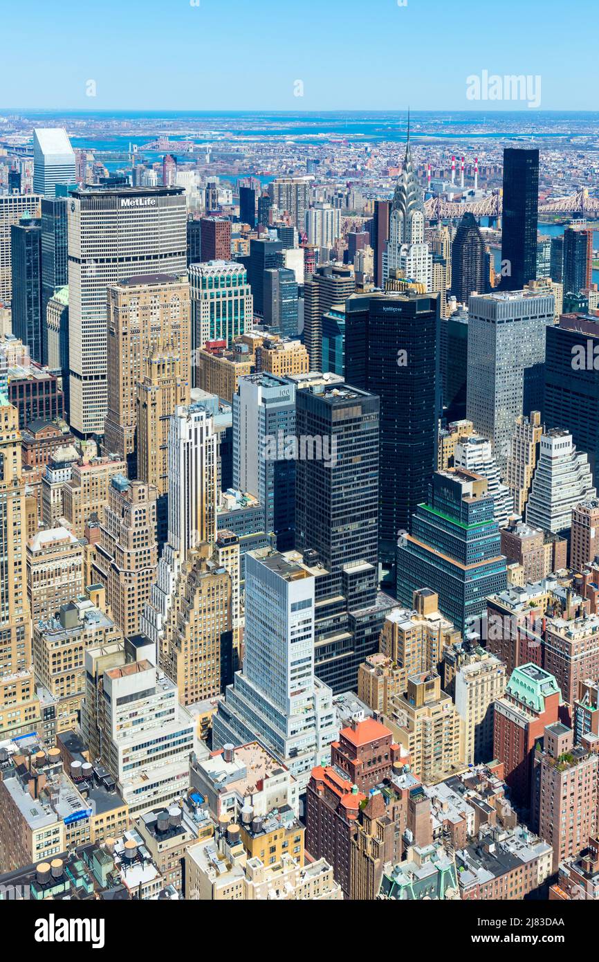 Manhattan Skyline with Met Life Building, New York City, USA Stock ...