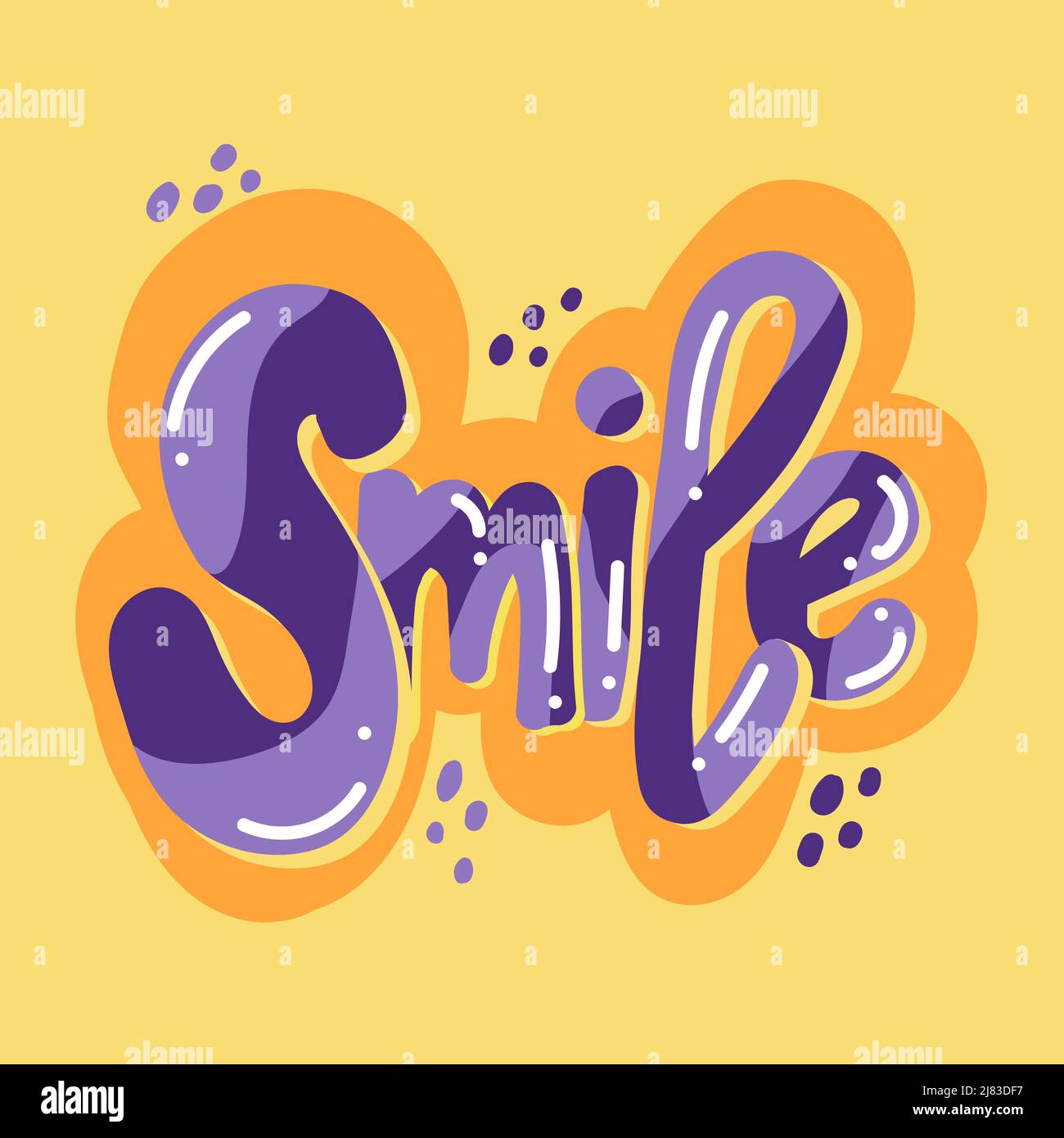 Smile lettering in grafitti style. Hand drawn typography poster. Design ...