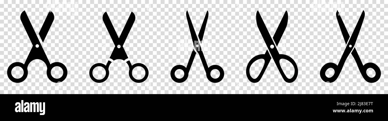 Scissors icons. Flat style. Vector illustration isolated on transparent ...
