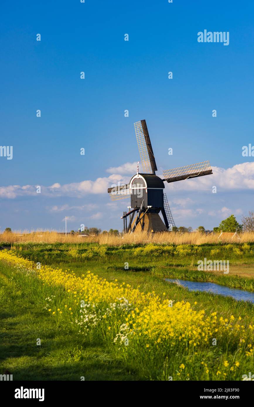 Windmill Broekmolen, Molenlanden - Nieuwpoort, The Netherlands Stock ...