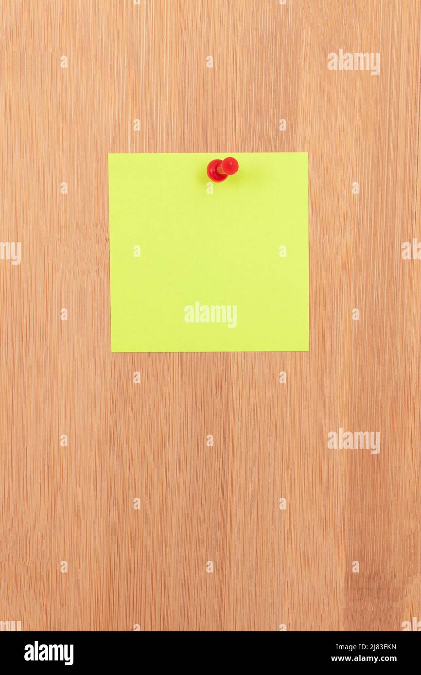 Yellow Sticky Note Pinned to the Wooden Message Board. To Do List ...