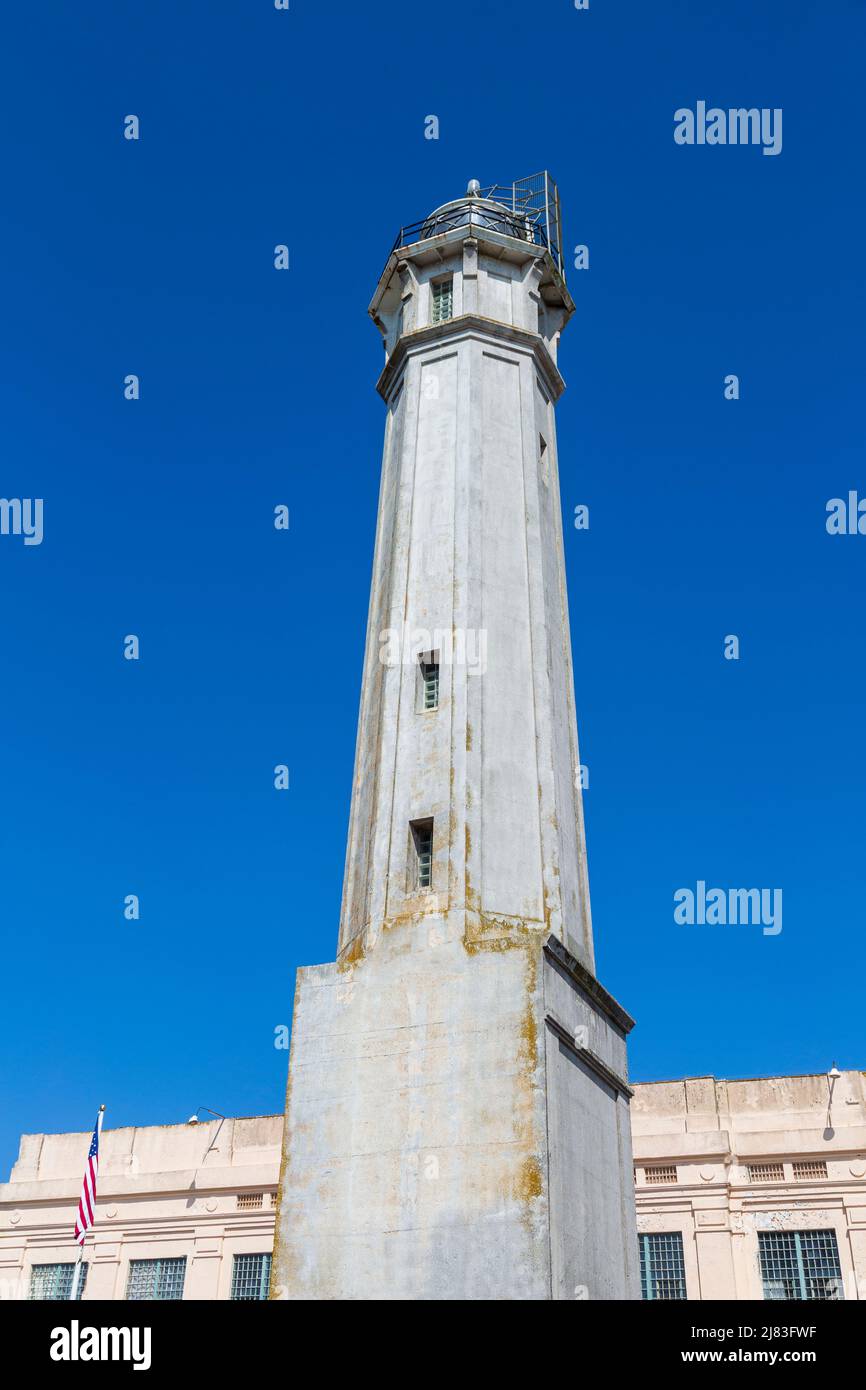 Alcatraz Island Lighthouse, San Francisco, California, USA Stock Photo ...