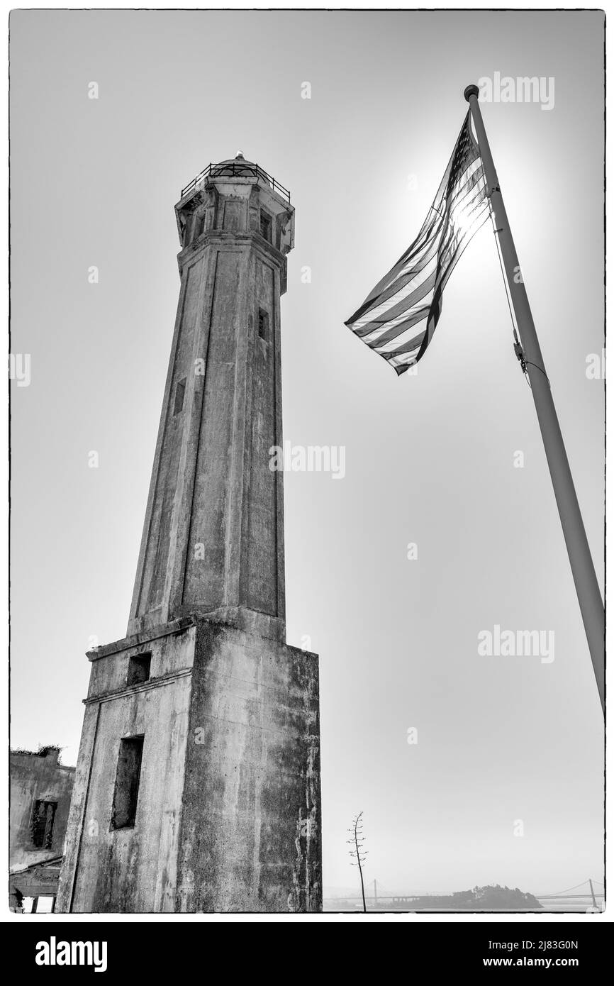 Alcatraz Island Lighthouse, San Francisco, California, USA Stock Photo ...
