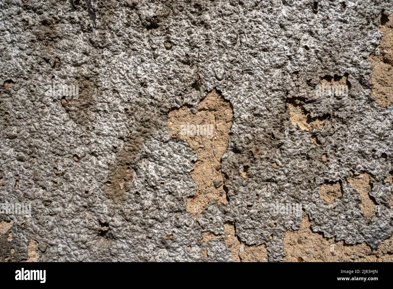 A very brittle wall, where the plaster is crumbling off and gets a very ...