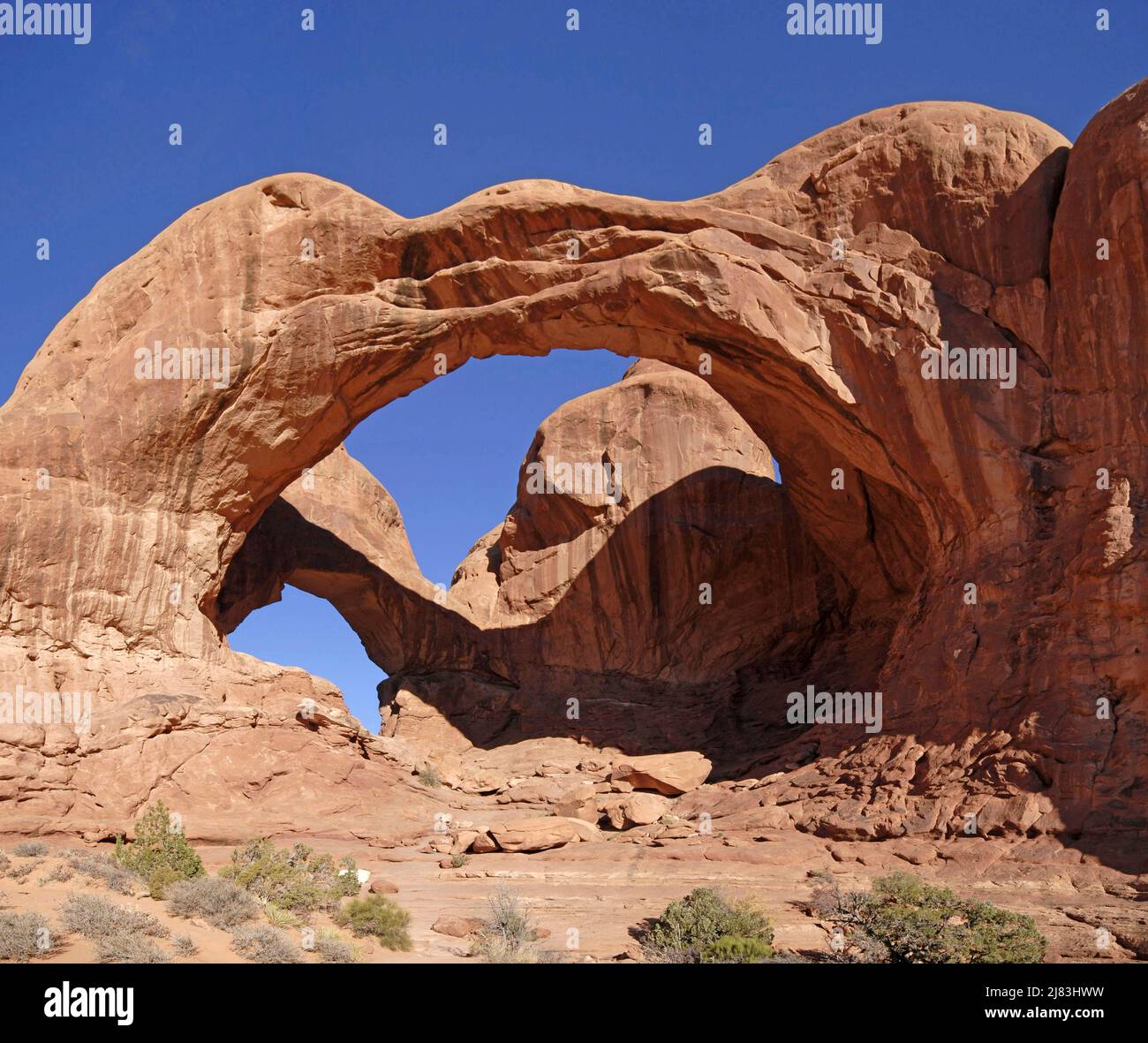 Panorama, Double Arch, Arches National Park, Utah, USA Stock Photo - Alamy