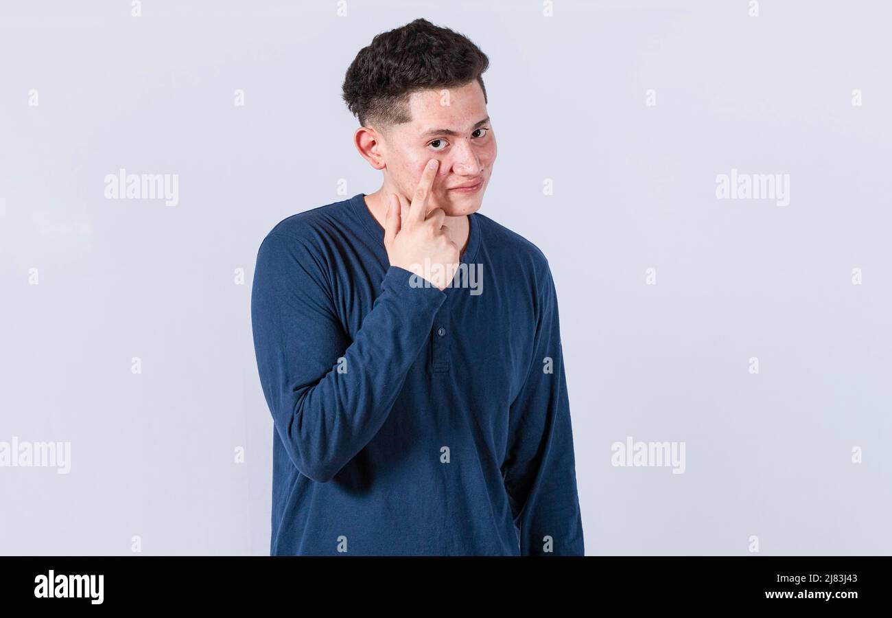 Distrustful man watching you, person with eyes on you, Distrustful guy ...