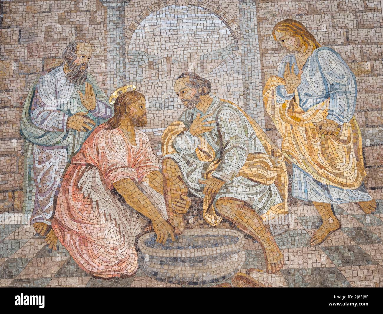 The Washing of the Feet, Mosaic, St. Peter's Basilica, Vatican, Rome ...