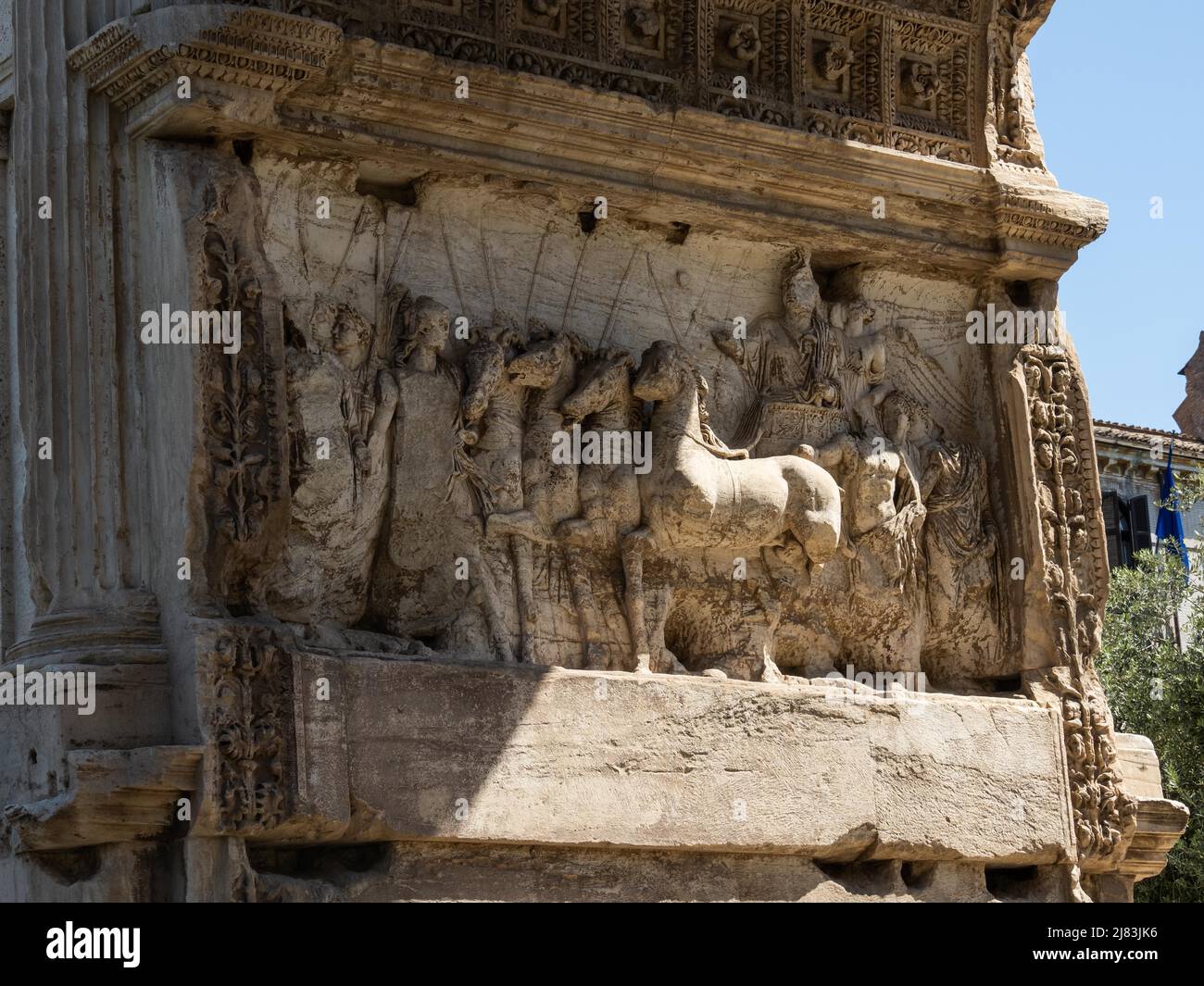 Relief in the Arch of Titus, Roman Forum, Rome, Latium, Italy Stock ...