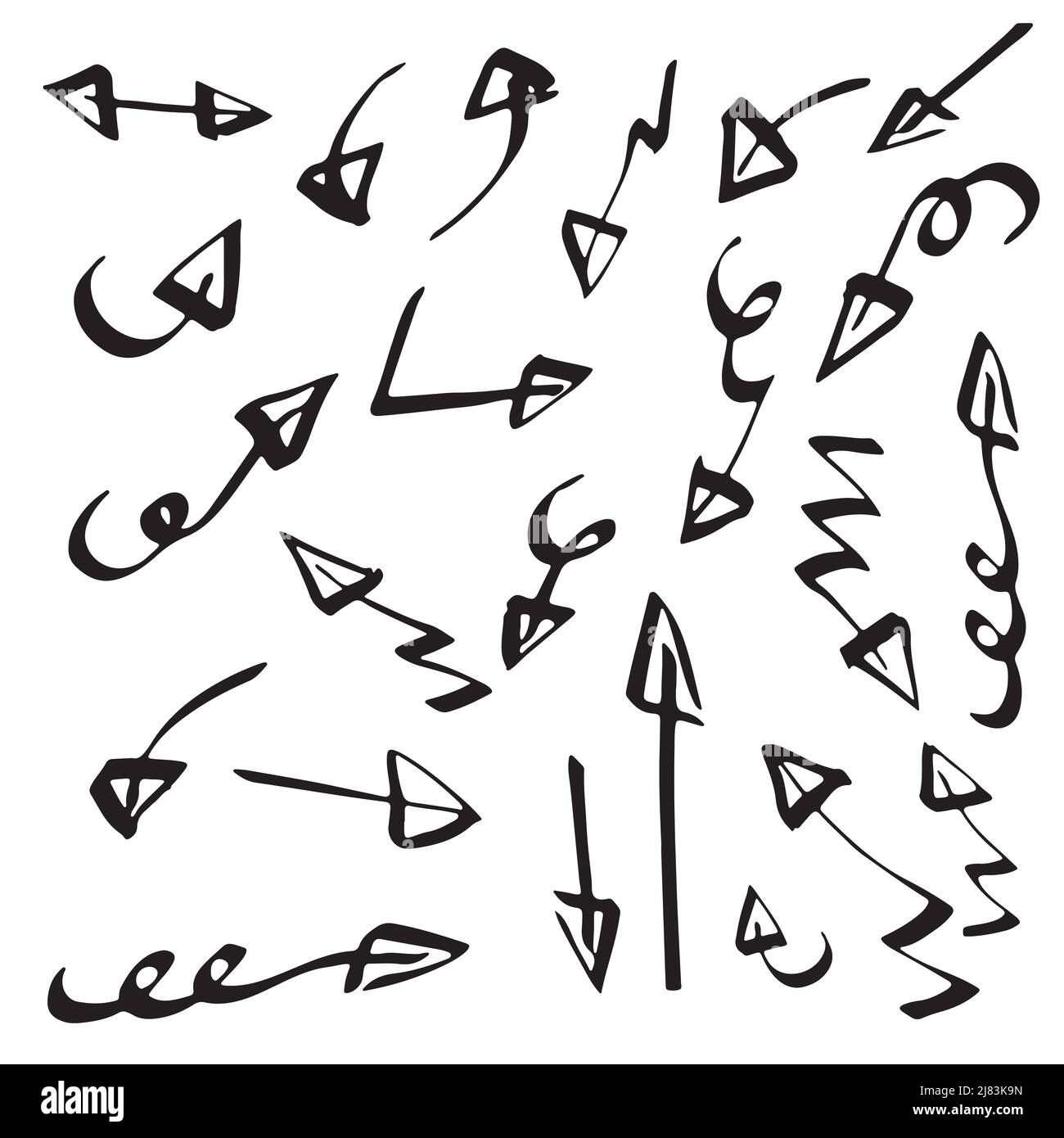 Vector set of doodle hand drawn chalk arrows Stock Vector Image & Art ...